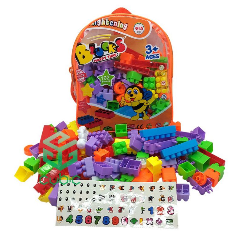 Jual mainan blok seru berkualitas 102 pcs (paket) murah bricks brick ...