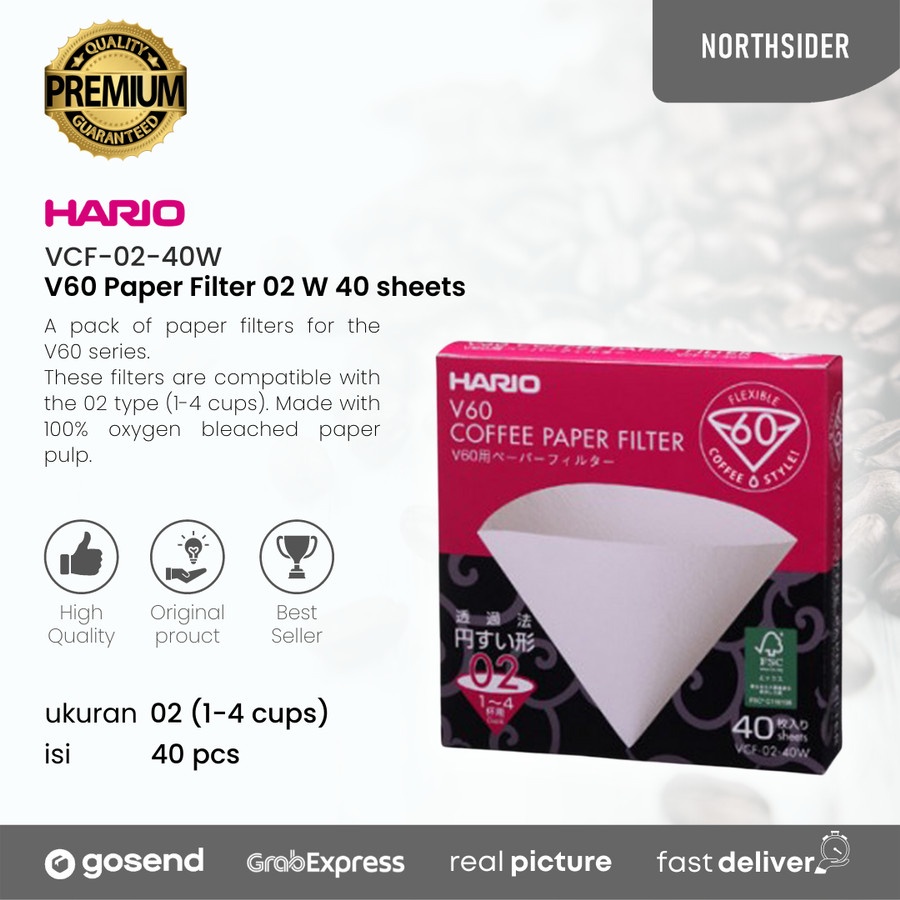 Jual Hario Paper Filter VCF-02-40W | Shopee Indonesia