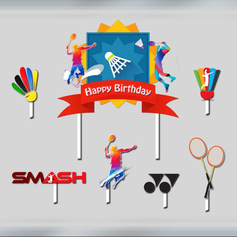 Jual Cake topper Badminton happy birthday | Shopee Indonesia