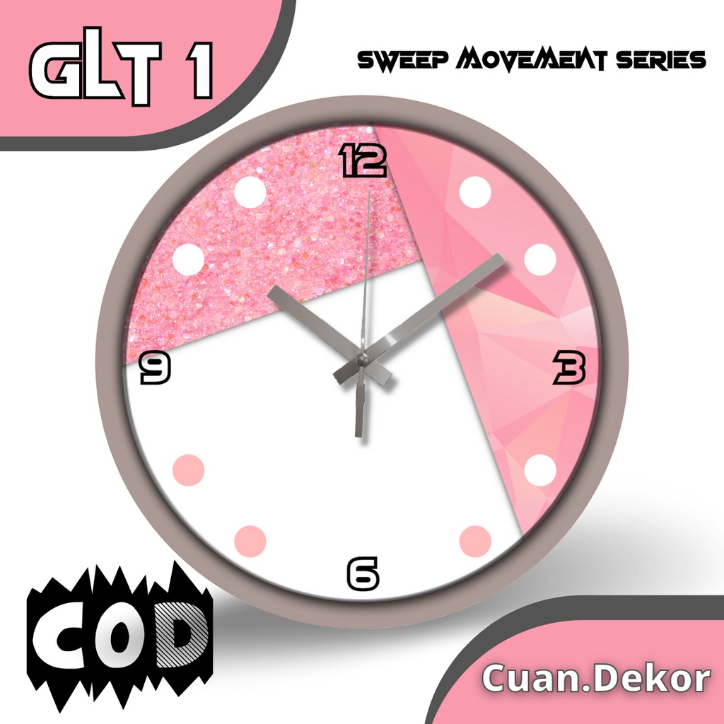 Jual Jam Dinding Kamar Cewe Pink Aesthetic Minimalis Sweep Movement ...