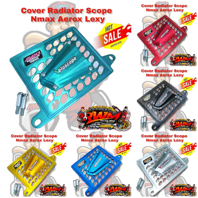 Jual Cover radiator cnc almunium maxi airscope veloscope nmax old new ...
