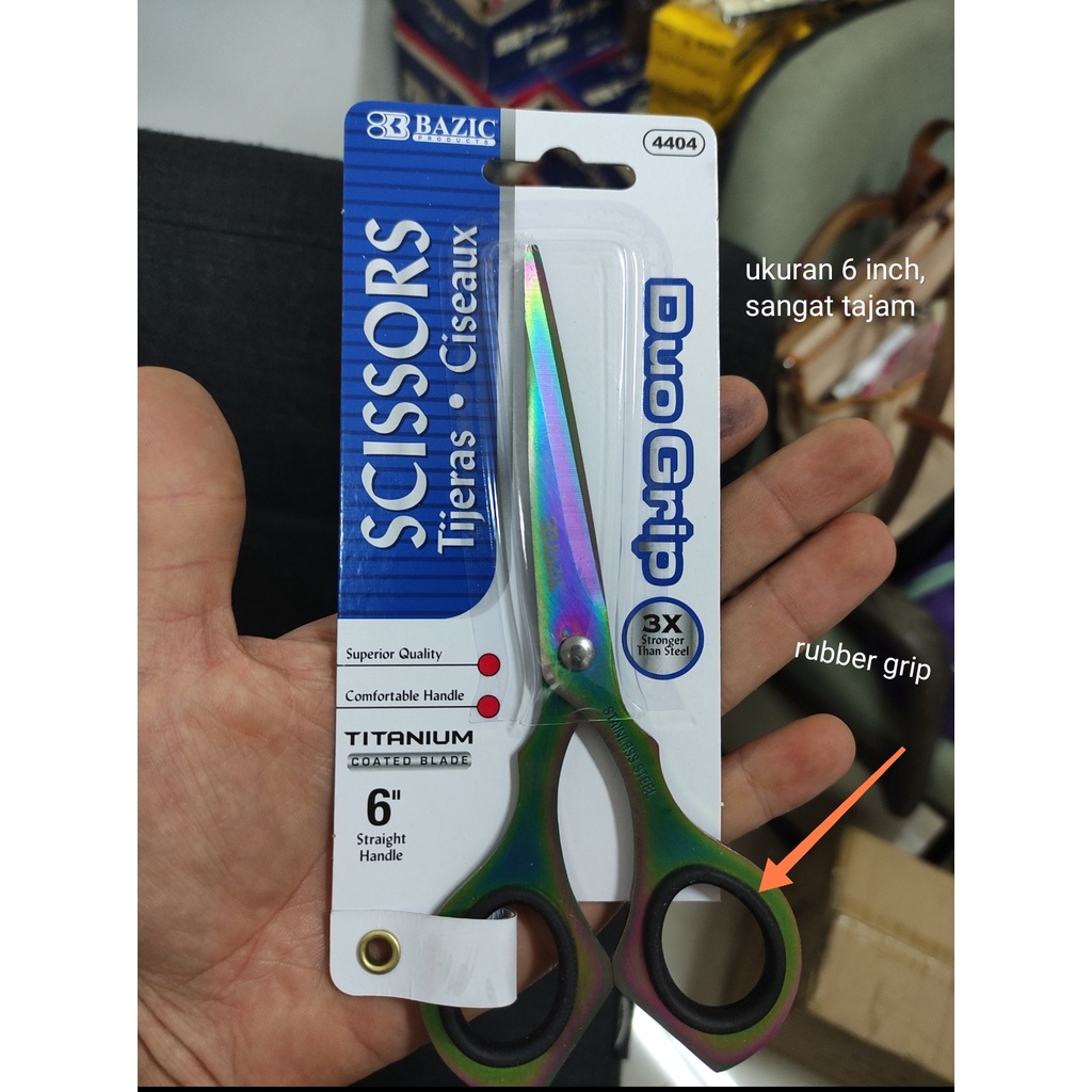 Jual gunting titanium bazic ukuran 6 inch produk usa | Shopee Indonesia