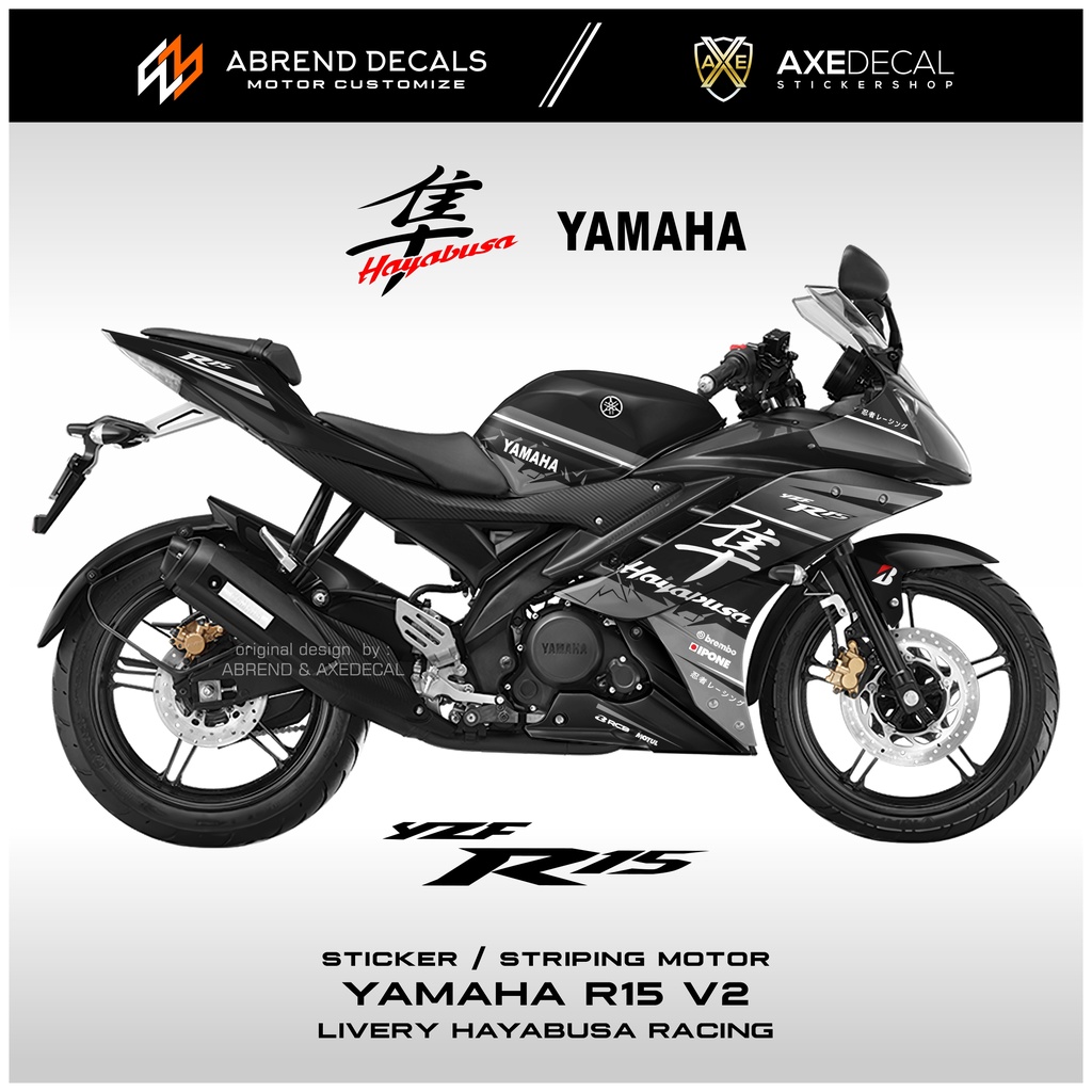 Jual Decal Striping R15 V2 Livery Hayabusa / Stiker Motor Yamaha R15 ...