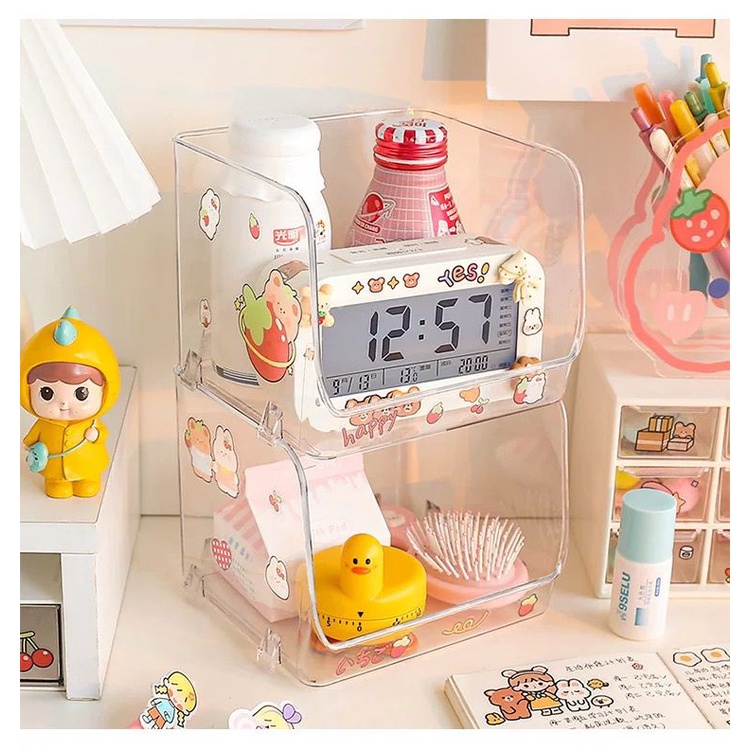 Jual [littlecrab] Rak Putih Transparan Akrilik Clear Rak Penyimpanan ...