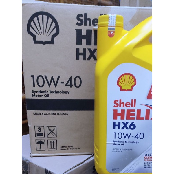 Jual OLI SHELL HELIX HX6 10W-40 4L BARCODE SCAN | Shopee Indonesia