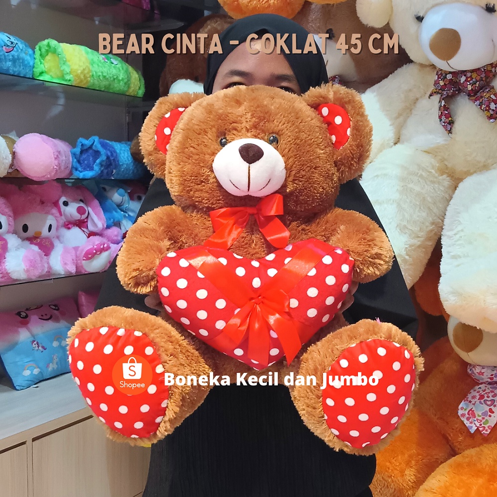 Jual BONEKA TEDDY BEAR CINTA COKLAT, KREM, PINK, DAN FANTA UKURAN 45 CM ... Jual BONEKA TEDDY BEAR CINTA COKLAT, KREM, PINK, DAN FANTA UKURAN 45 CM ...