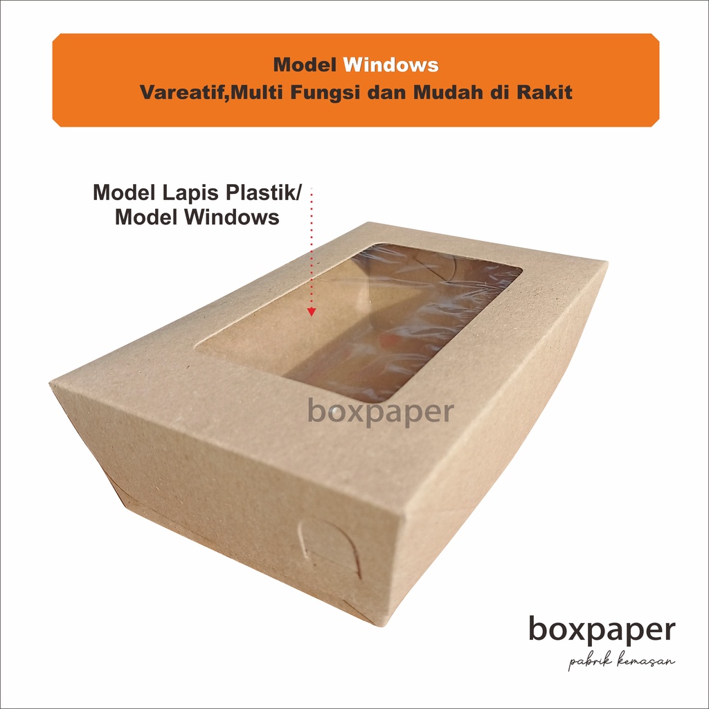 Jual Paper Lunch Box Size M ( windows) Jendela Tebal Laminasi Kemasan ...