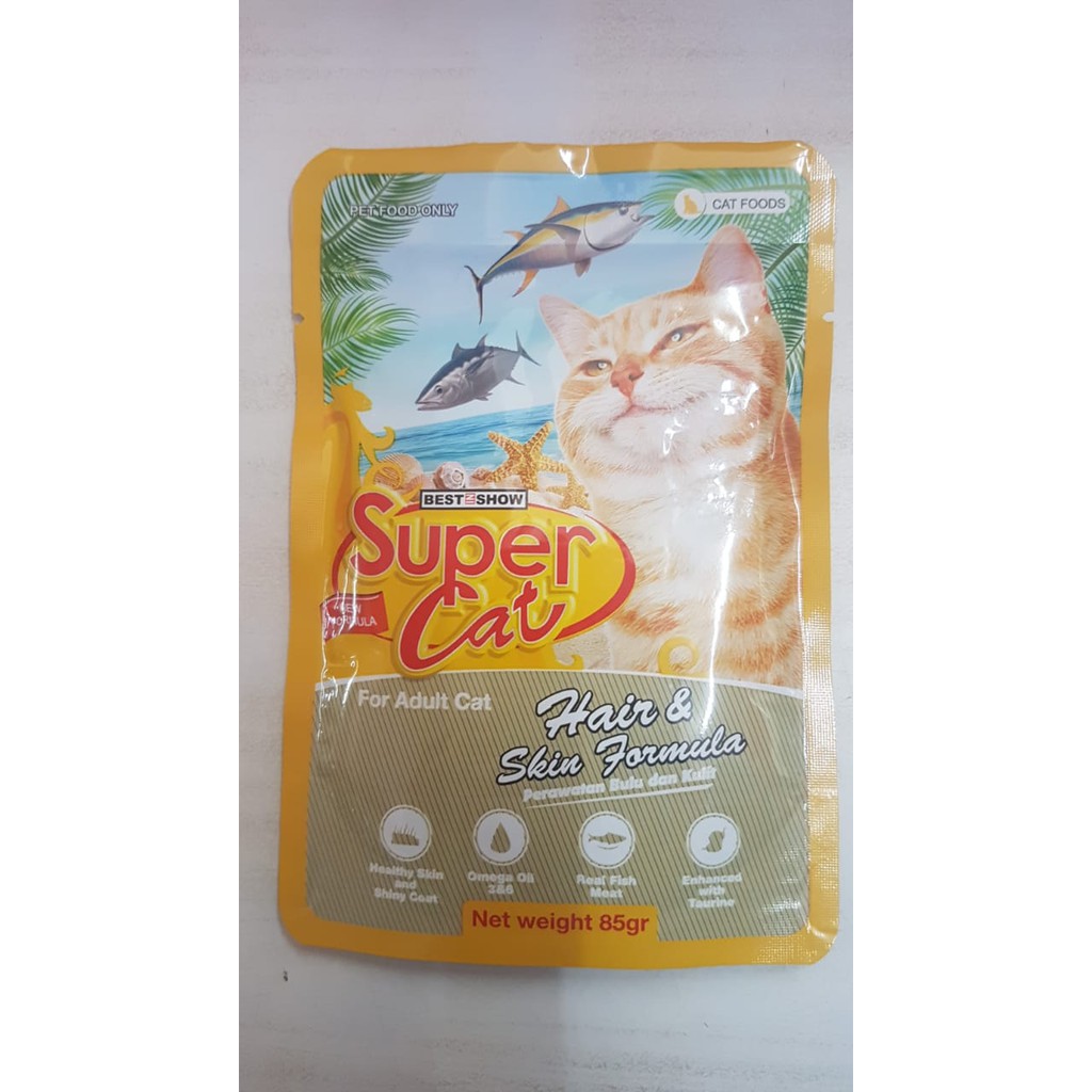 Jual Super Cat Pouch 85gr Wet Cat Food Supercat Sachet Makanan Basah ...