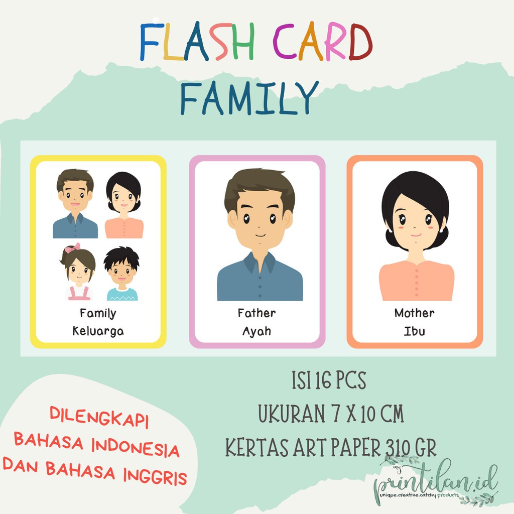 Jual FLASH CARD MY FAMILY | FLASH CARD KELUARGA | Shopee Indonesia
