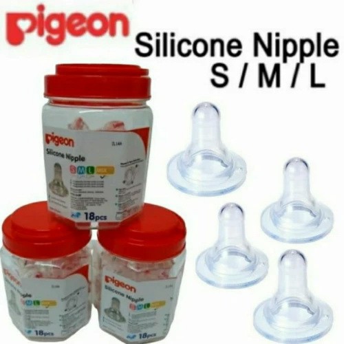 Jual PIGEON Dot Silicone / Peristaltic / Dot Bayi Nipple Size S - M - L | Shopee Indonesia