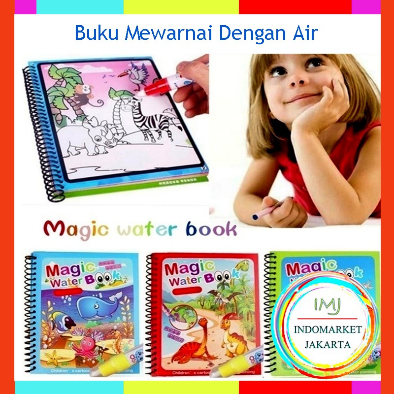 Jual IMJ Buku Mewarnai Anak - Buku Gambar Magic Water Book Buku Edukasi ...