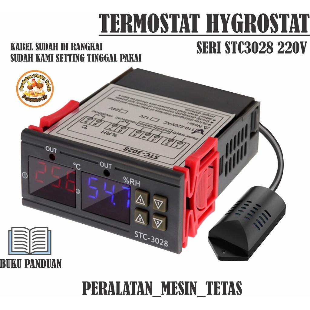 Jual STC 3028 Termohygrostat 220V Termostat Hygrostat Pengatur Suhu Dan ...