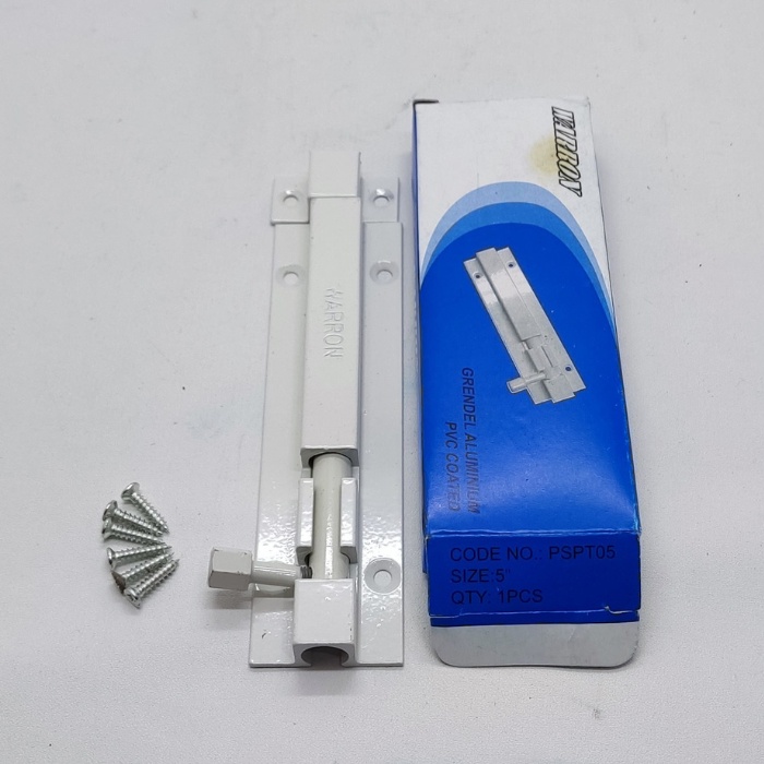 Jual grendel jendela pintu aluminium pvc coated 5 inch / 5" Putih ...