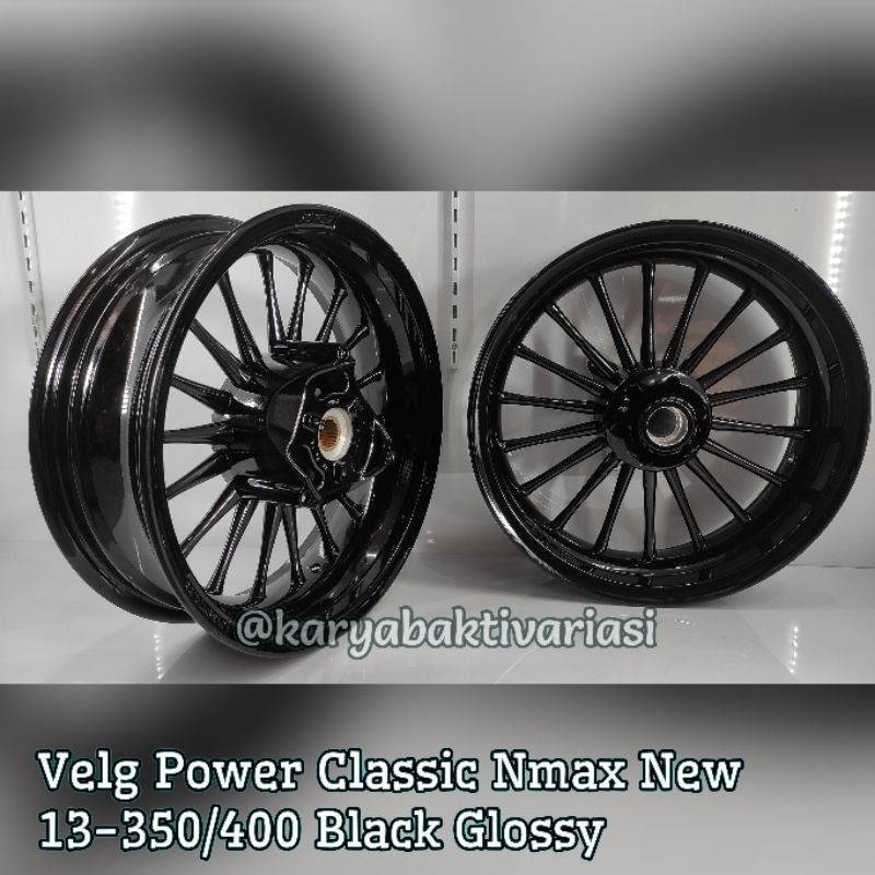 Jual Velg Power Classic For Nmax New 13-350/400 Black Glossy | Shopee ...