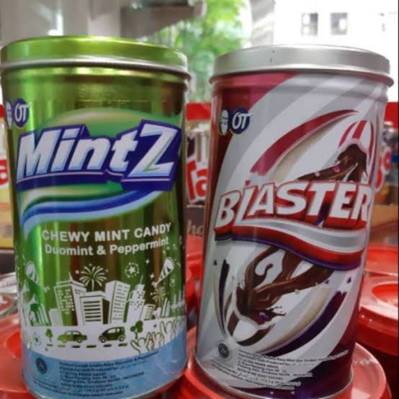 Jual permen blaster dan perment mintz kaleng isi 45pcs | Shopee Indonesia