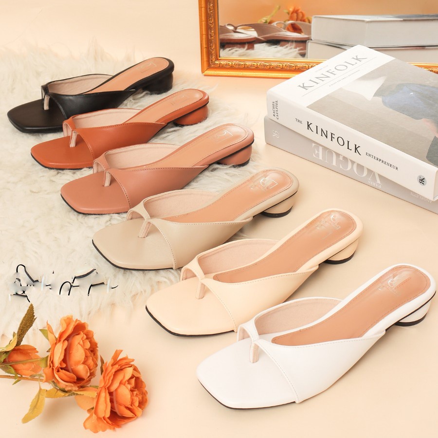 Jual sendal kokop jepit hak tahu 3cm,sandal murah | Shopee Indonesia