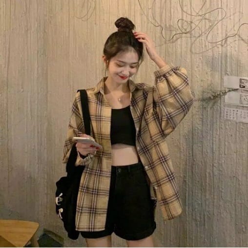 Jual ZEC Kemeja ITHIA Panjang / Kem Oslin / Kemeja Korean Kotak-Kotak ...