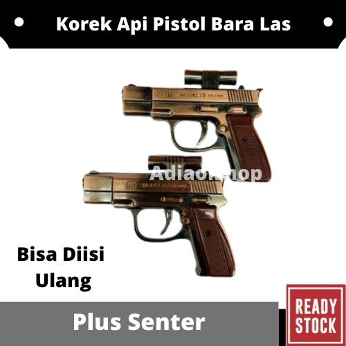 Jual Korek Api Bara Model Pistol Laser Plus Senter Model 75 | Shopee ...