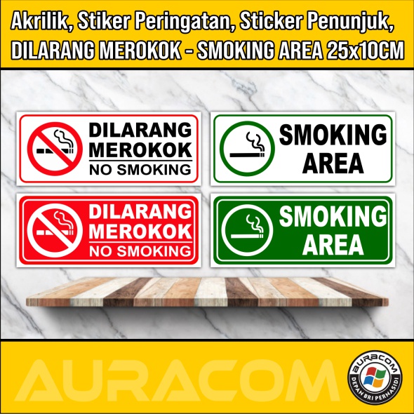 Jual Akrilik, Stiker Peringatan, Sticker Penunjuk, DILARANG MEROKOK ...