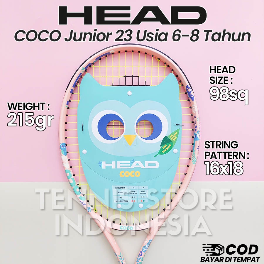 Jual Raket Tenis Anak HEAD COCO Junior 23 / Usia 6 7 8 Tahun | Shopee ...