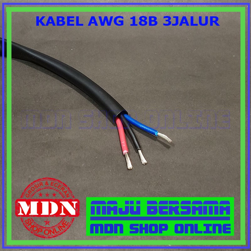 Jual Kabel AWG 18 body besar 3 Jalur Original Jual Per 1 Meter | Shopee Indonesia