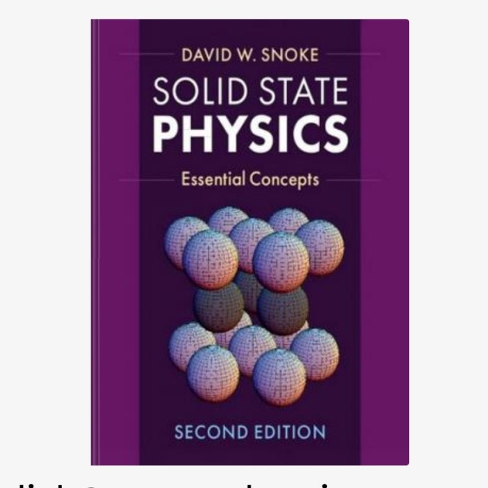 Jual Buku Solid State Physics: Essential Concepts by David W. Snoke ...