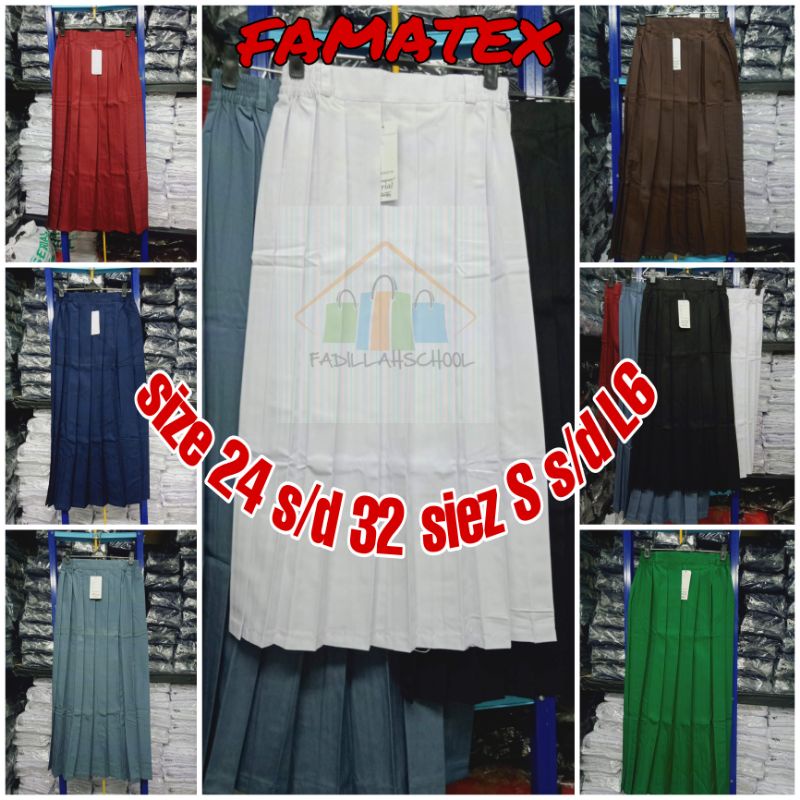 Jual Rok Putih SD SMP SMA Panjang Rempel Seragam Sekolah Bahan Famatex | Shopee Indonesia