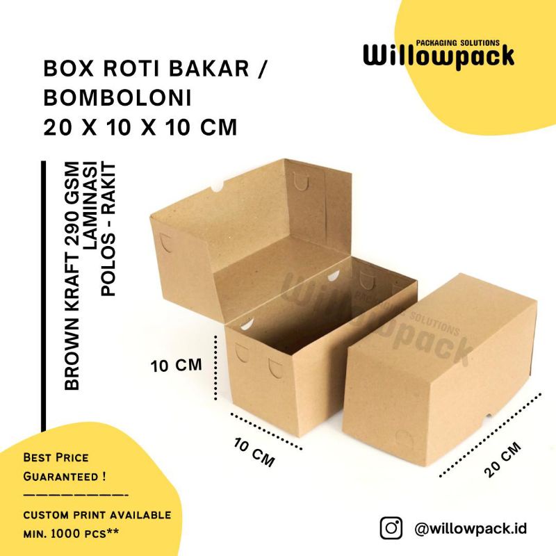 Jual DUS ROTI BAKAR 20x10x10 BOX BOLU GULUNG KRAFT LAMINASI BOMBOLONI ...