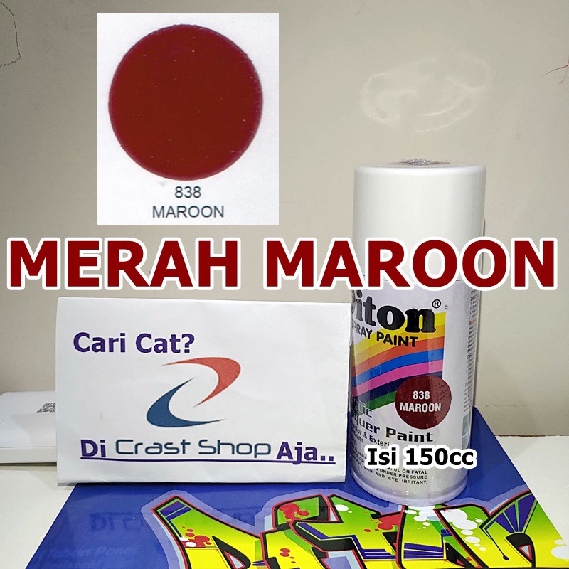 Jual Cat Pilox DITON Maroon Red 838 150cc warna Merah tua kecoklatan ...