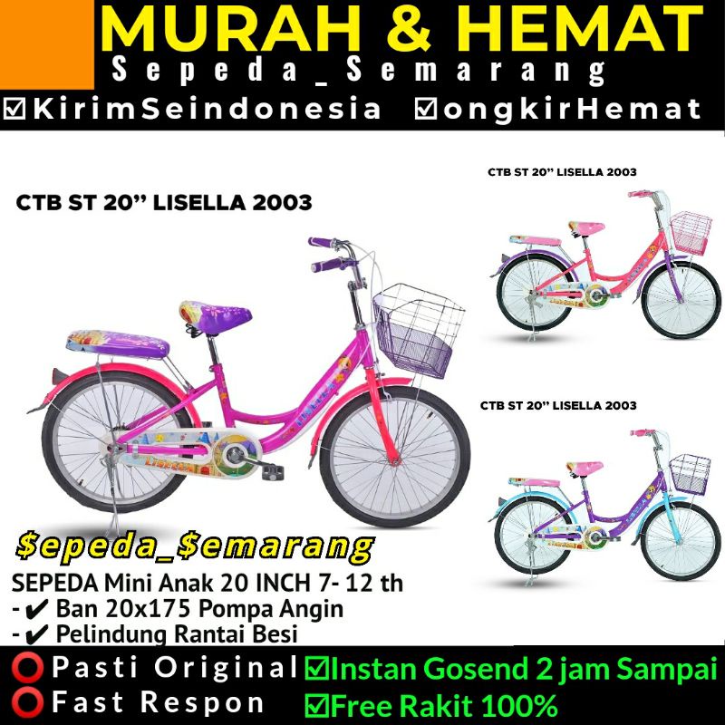 Jual SEPEDA MINI PUTRI KERANJANG 20 INCH LISELLA LISELA USIA 7-12 TH ...