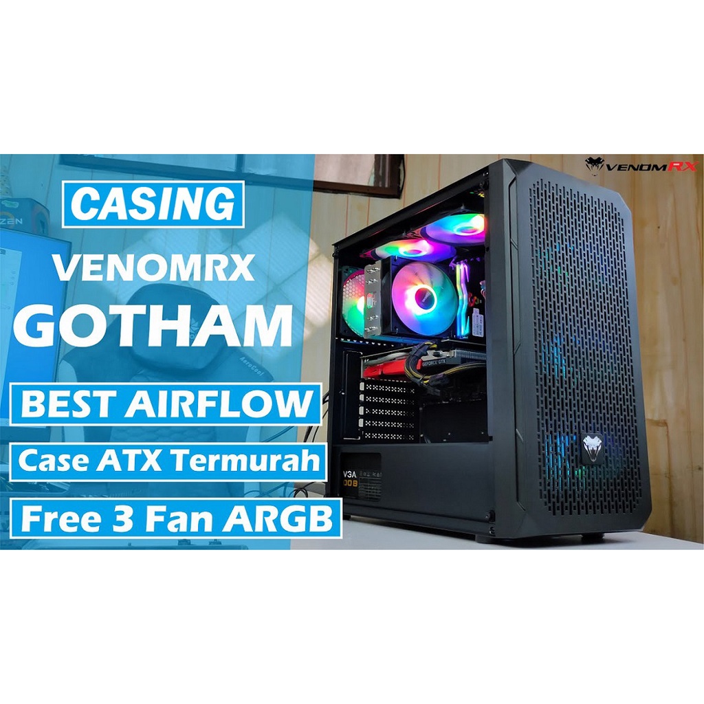 Jual CASING VENOMRX GOTHAM - ATX Temper Glass 3X12CM ARGB Fan | Shopee ...