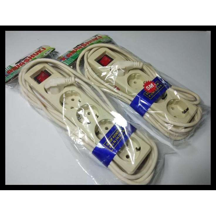 Jual PROMO Stop Kontak/Colokan Listrik 5 Meter 4 Lubang + Switch ...