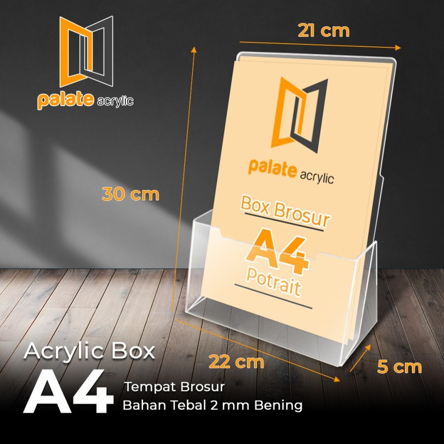 Jual RAK / BOX / TEMPAT BROSUR BROCHURE ACRYLIC / AKRILIK UKURAN A4 ...