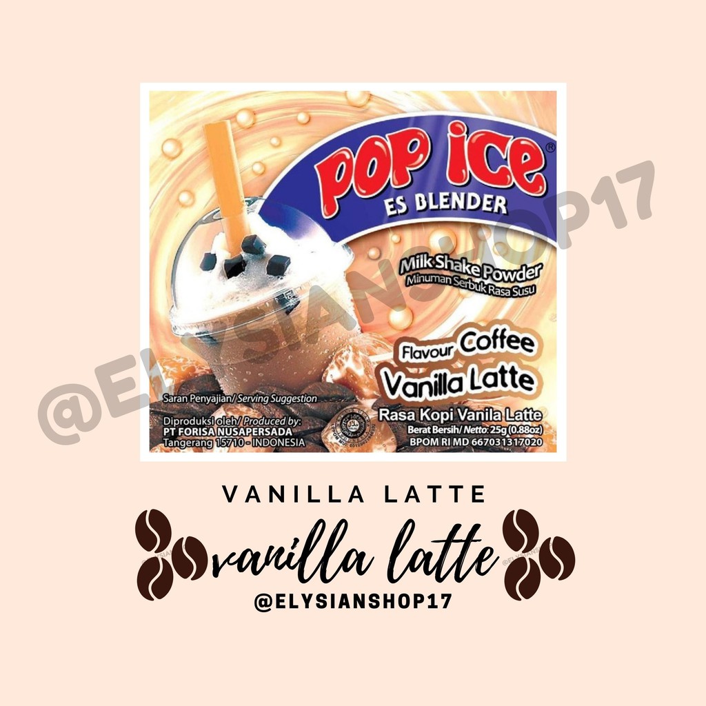 Jual Pop Ice Vanilla Latte 1 Renceng (10 Sachet) | Shopee Indonesia