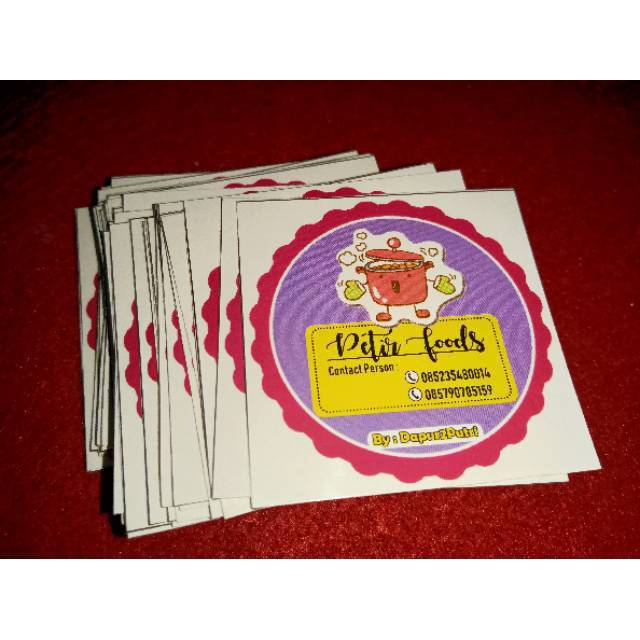 Jual Stiker custom uk.5x5 cm min. Order 50 lembar dan berlaku kelipatan ...