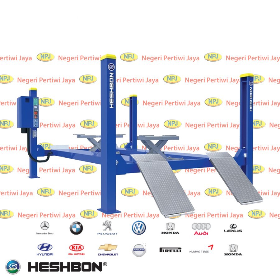 Jual Heshbon Four Post Lift 4 Ton HL-3300W - Lift Mobil Hydraulic 4 ...
