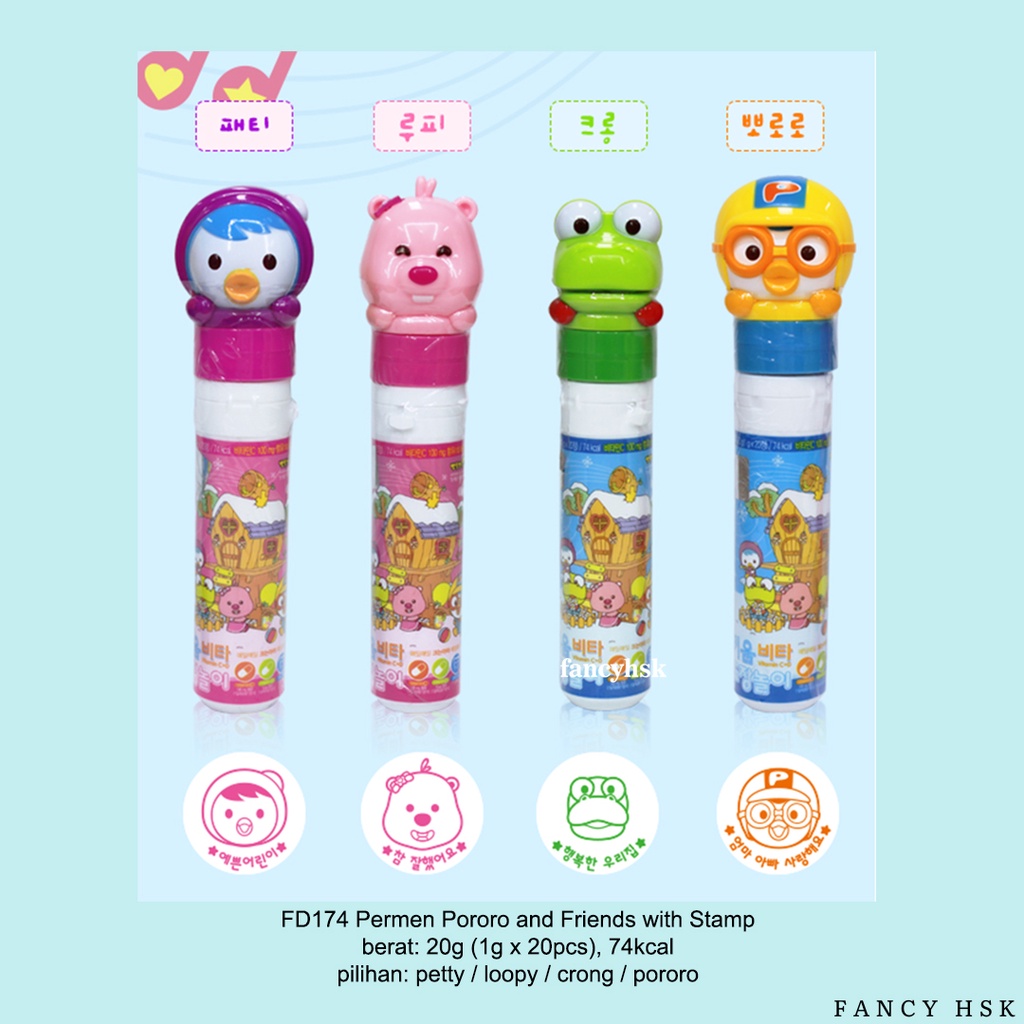 Jual KOREA PERMEN PORORO AND FRIENDS WITH STAMP FD174 | Shopee Indonesia