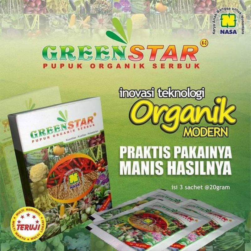 Jual PUPUK GREEN STAR NASA / 1 PACK ISI 3 BUNGKUS | Shopee Indonesia