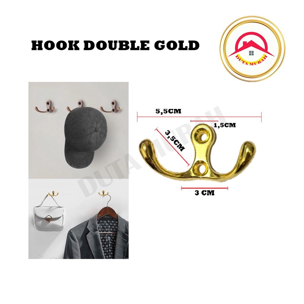 Jual Gantungan Tempel Hook Double Besi / Hook Besar / Hook Mini ...