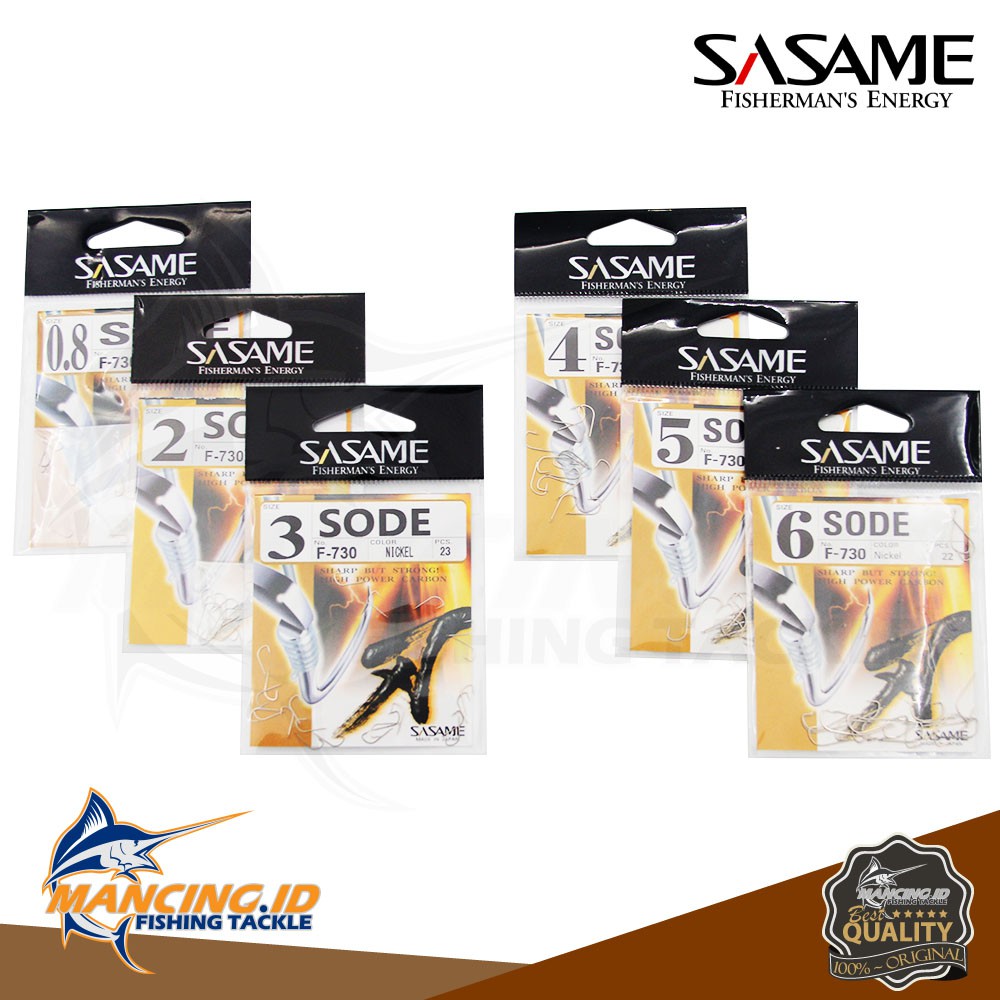 Jual Sasame SODE F-730 Flat Carbon Hook Kail Pancing Ikan Mas Gurame Bawal Patin Hiu Anti Moncel ...