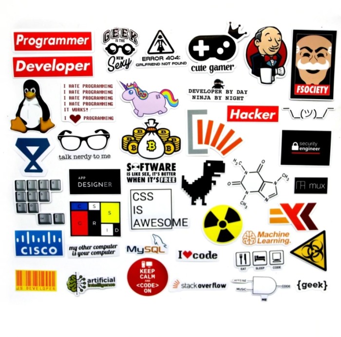 Jual Stiker Sticker Programming Programmer Geek Laptop Komputer Hacker ...