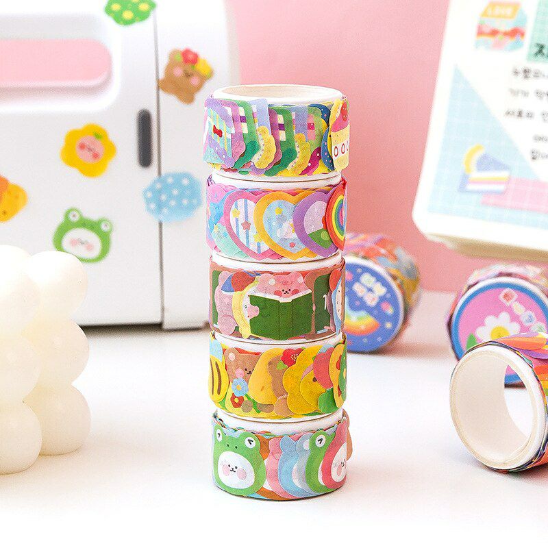 Jual KAWAII WASHI TAPE SELOTIP KERTAS ANIMAL COLORFULL RAINBOW MASKING ...
