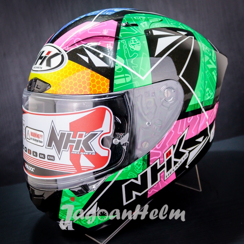 Jual NHK HELM GP R TECH STREET KAREL #4 BRNO | BLACK GLITER GREEN ...
