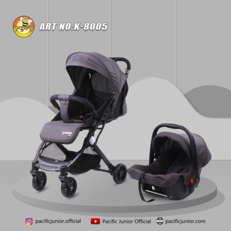 Jual Stroller Pacific 2 in 1 with car seat K-8005 | Shopee Indonesia