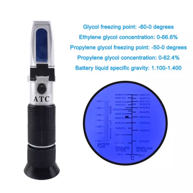 Jual Refractometer Handheld 0-66.6 Ethylene Glycol 0-62.4 Propylene ...