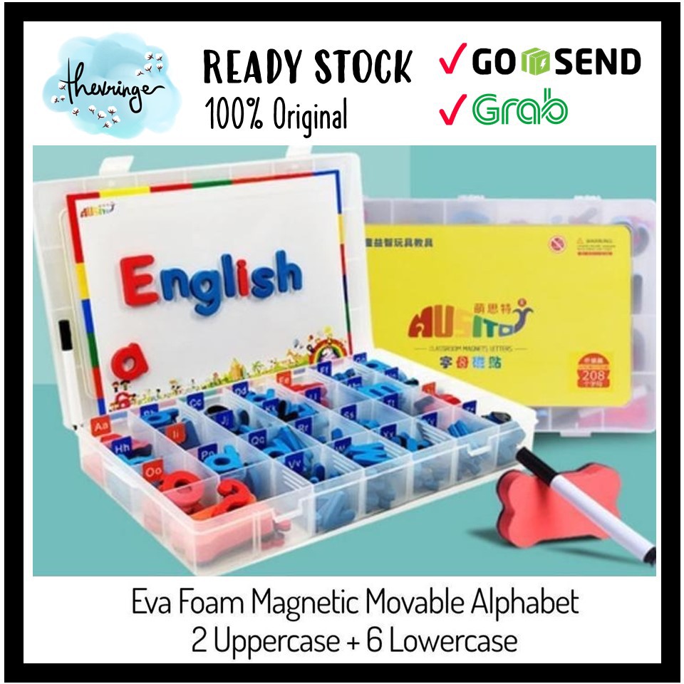 Jual MONTESSORI Eva Foam Magnetic Movable Alphabet Lowercase Uppercase ...