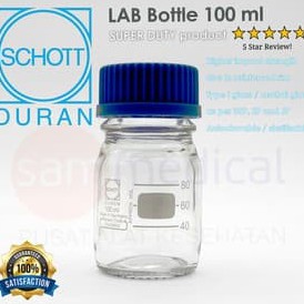 Jual Schott Duran Botol Lab / Lab Bottle + Screw cap Biru / botol lab ...