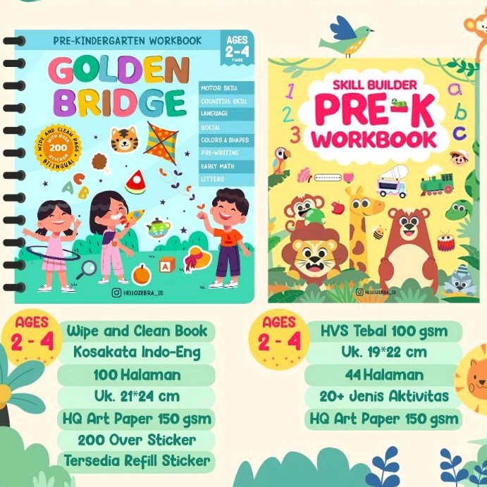 Jual Golden Bridge Workbook / Skill Builder Pre K Workbook | Shopee ...