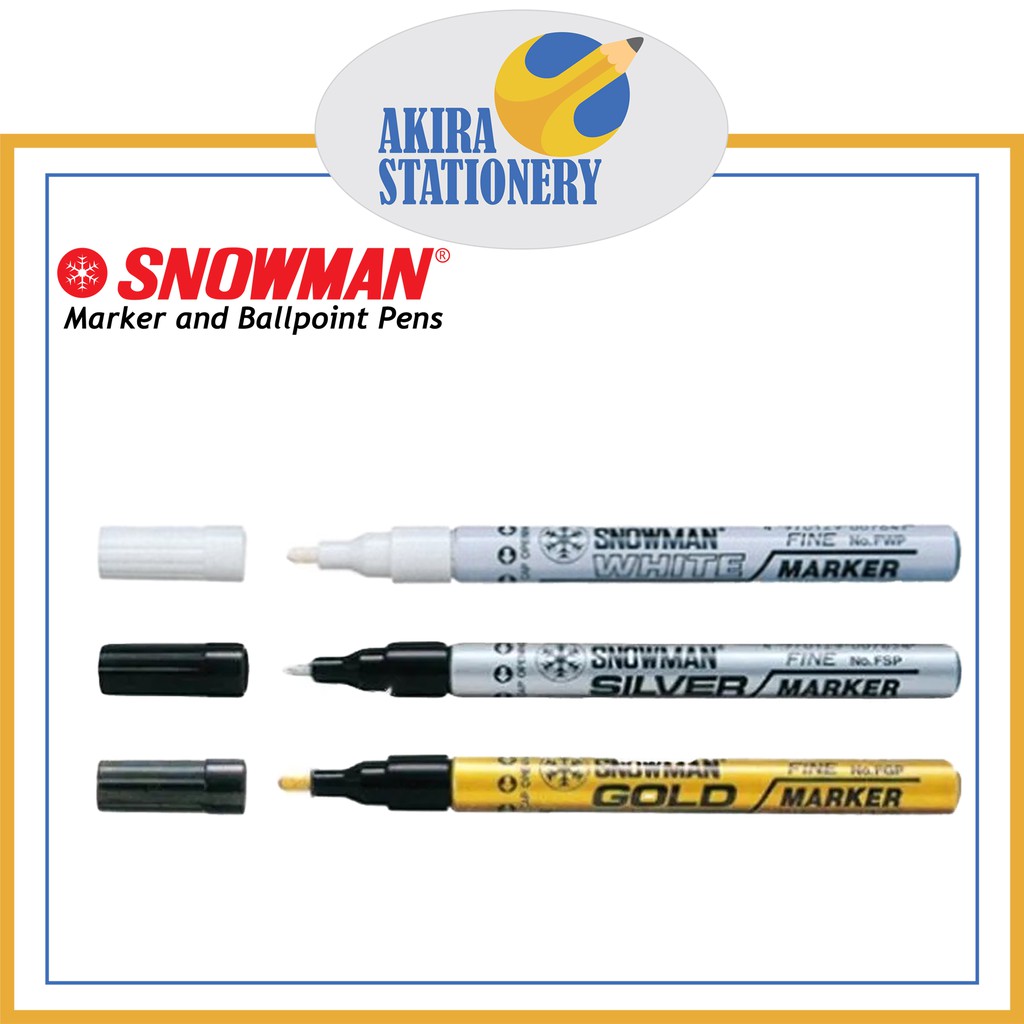 Jual Spidol SNOWMAN Paint Marker Putih Emas Perak Permanent Kecil ...