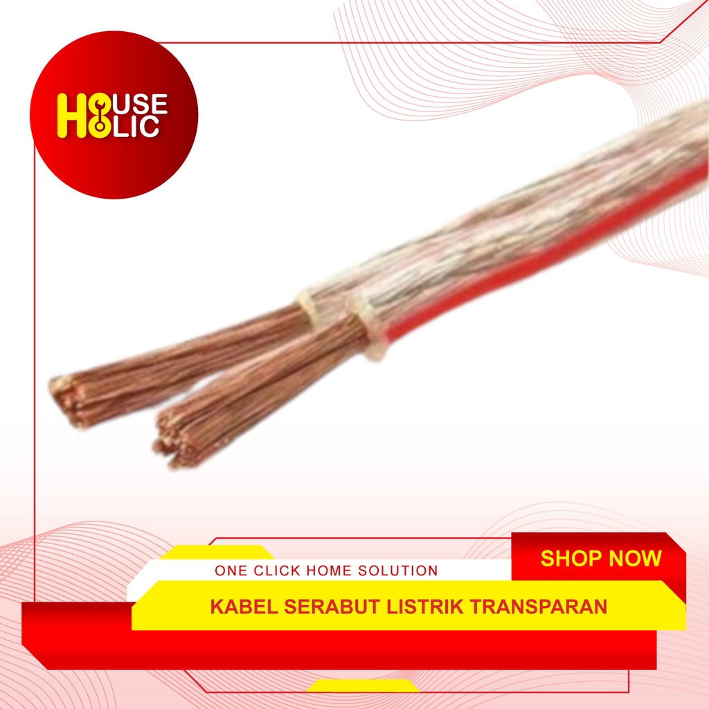 Jual Kabel Listrik Transparan Permeter / Kabel Serabut Transparan ...